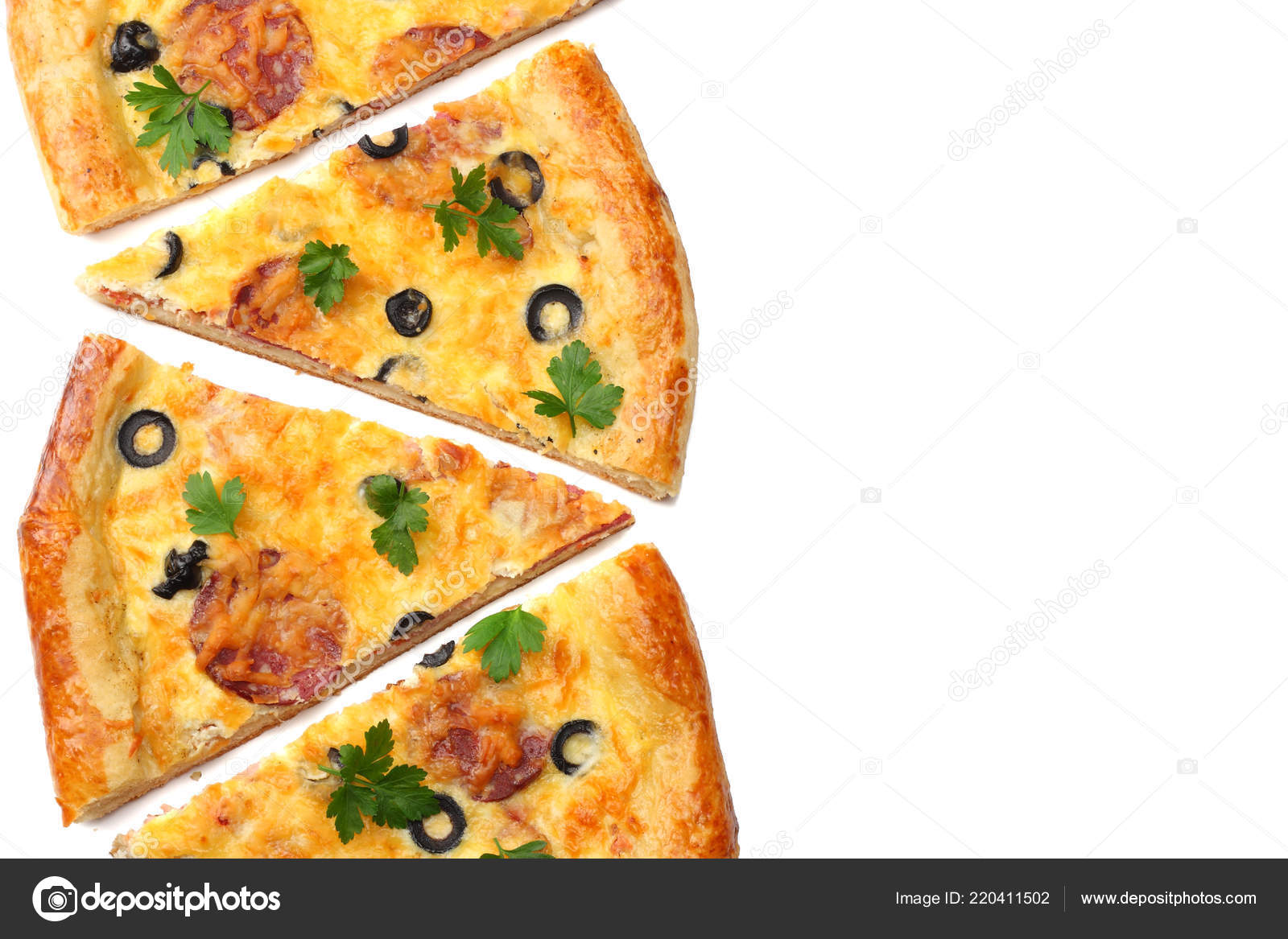 Piece Pizza Olives Isolated White Background Top View — Stock Photo ...