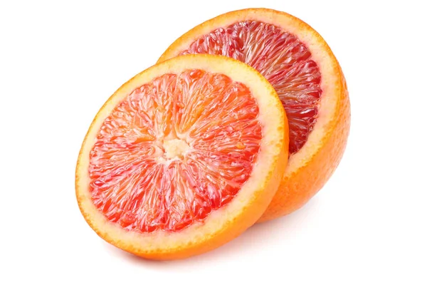 Red blood orange fruit with slices isolated on white background Stock ...