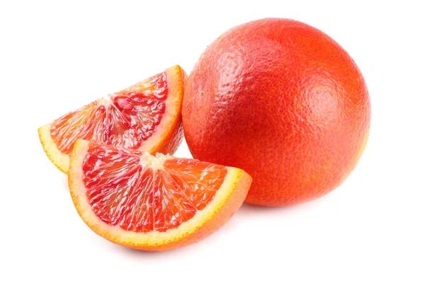Red blood orange fruit with slices isolated on white background Stock ...
