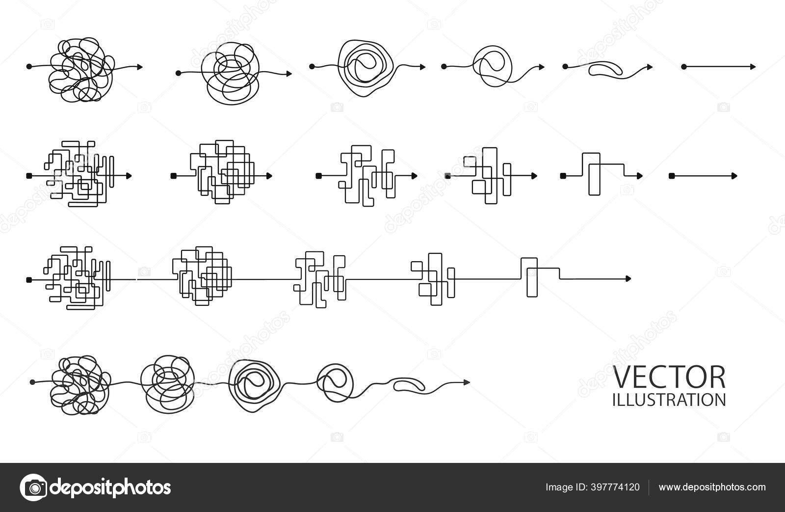 Set Messy Clew Symbols Line Symbols Scribbled Element Consept ...
