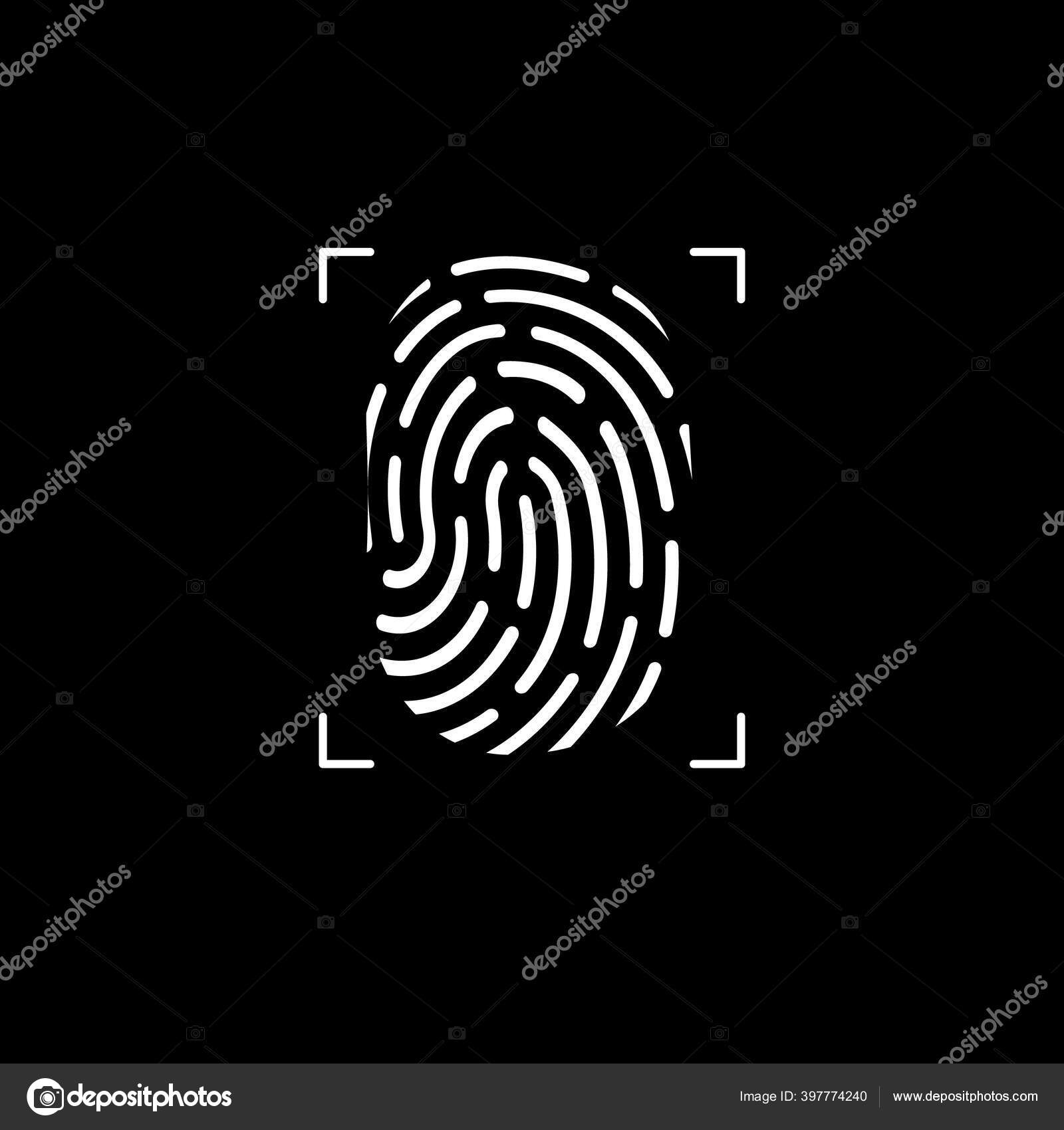 Fingerprint Isolated White Background Vector Illustration Stock Vector ...