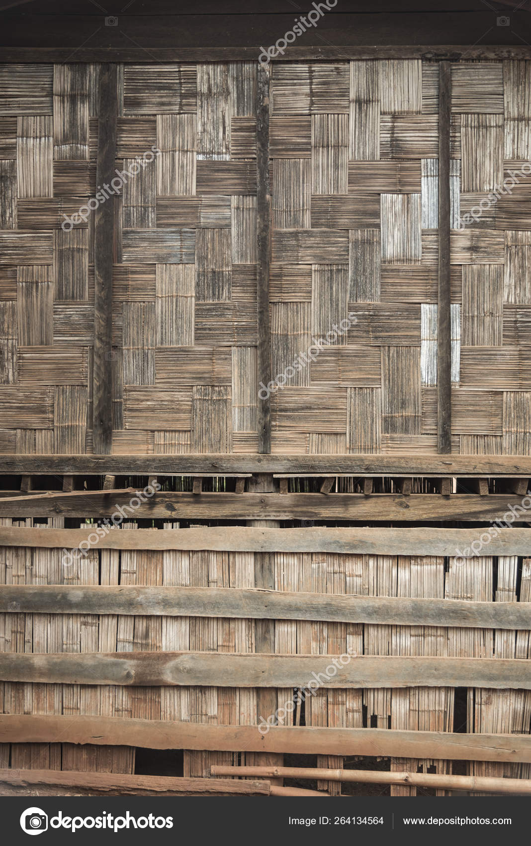 Native Thai Style Bamboo Wall Bamboo Pattern Basketry Handmade — Stock ...