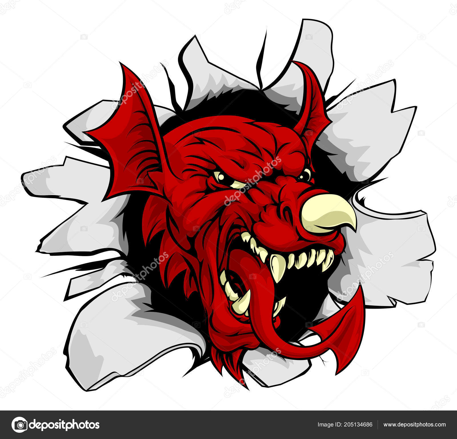 Welsh Dragon Smashing Out Stock Vector by ©Krisdog 205134686