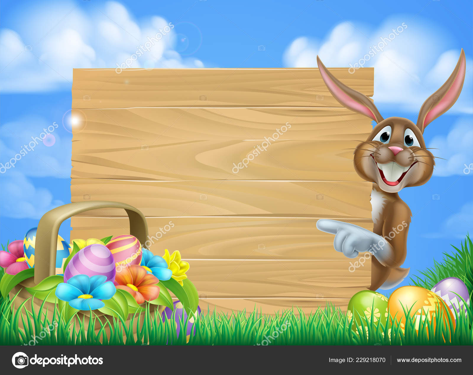 Cartoon Easter Bunny Sign Stock Vector Image by ©Krisdog #229218070