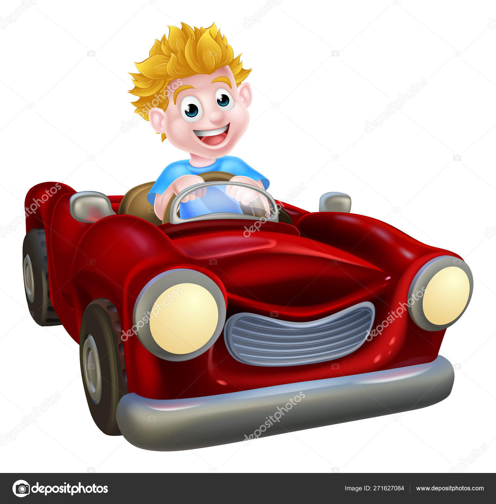 Cartoon Boy Driving Car Stock Vector Image by ©Krisdog #271627084