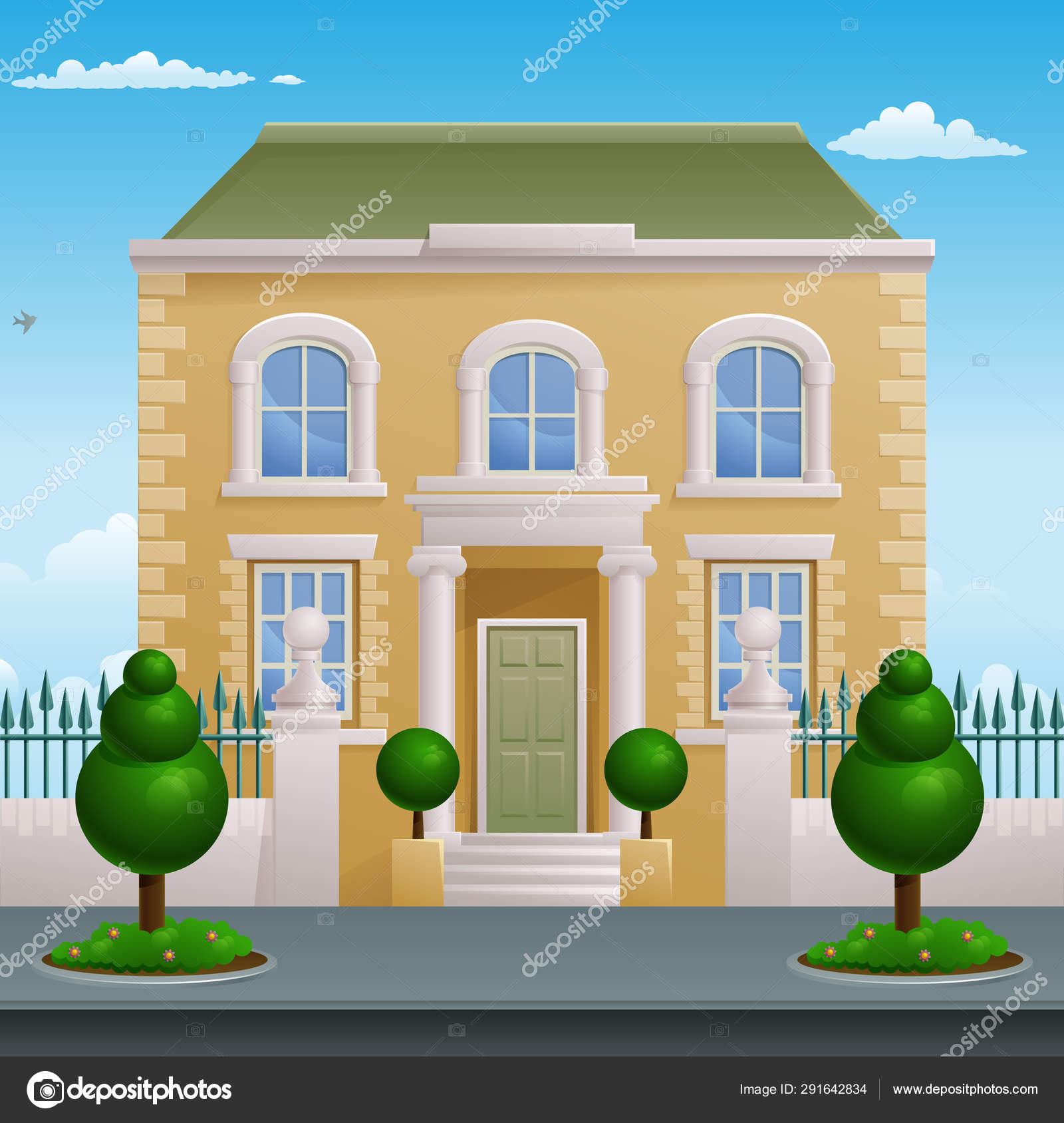 Stately Home Clipart Cute