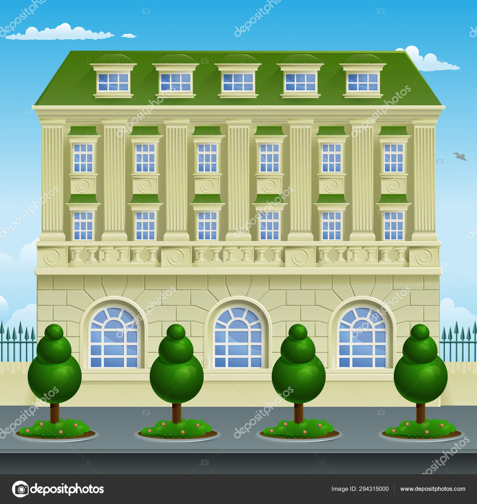 Stately Home Clipart Cute