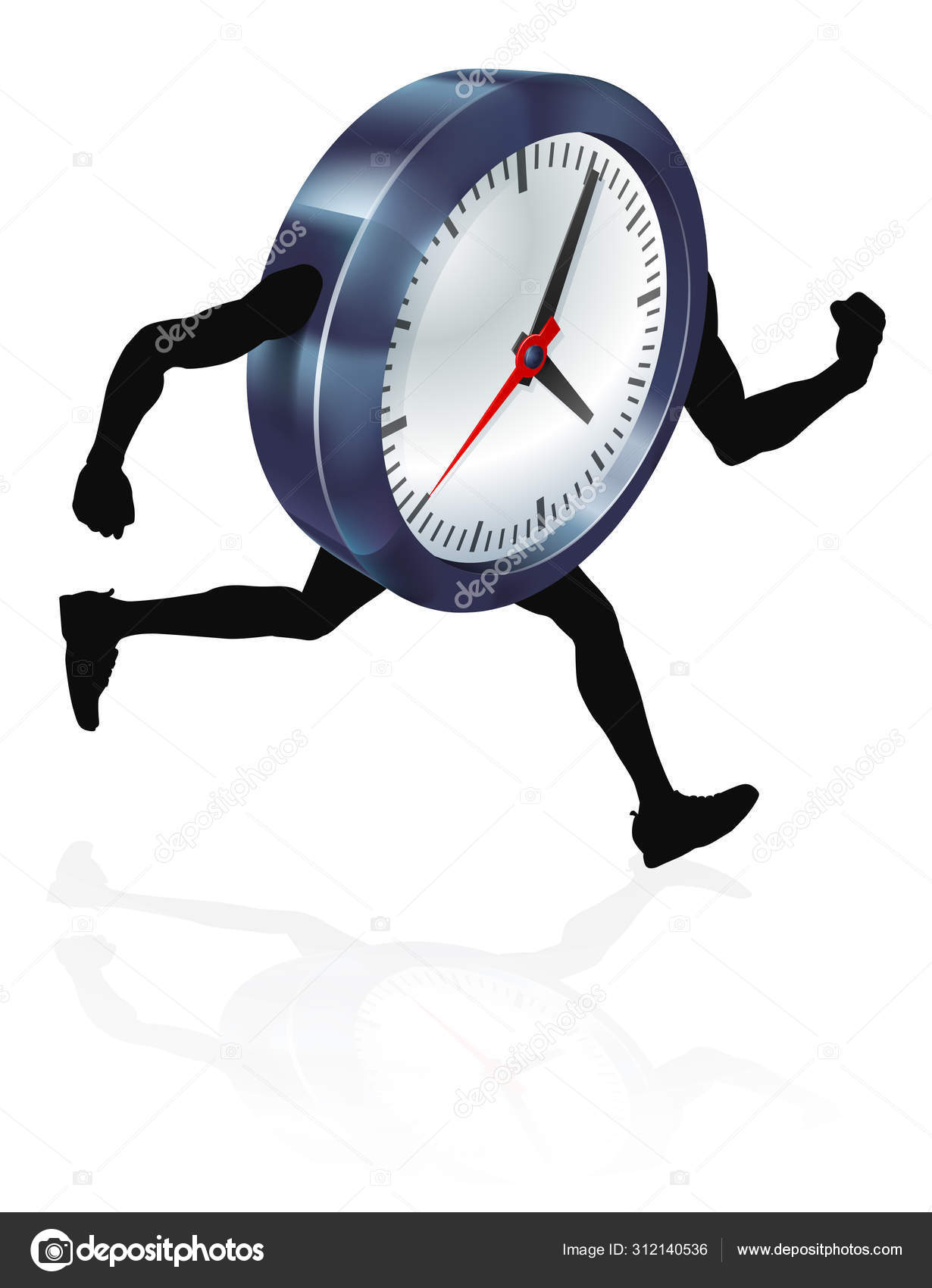 Running Time Concept Clock Stock Vector Image by ©Krisdog #312140536