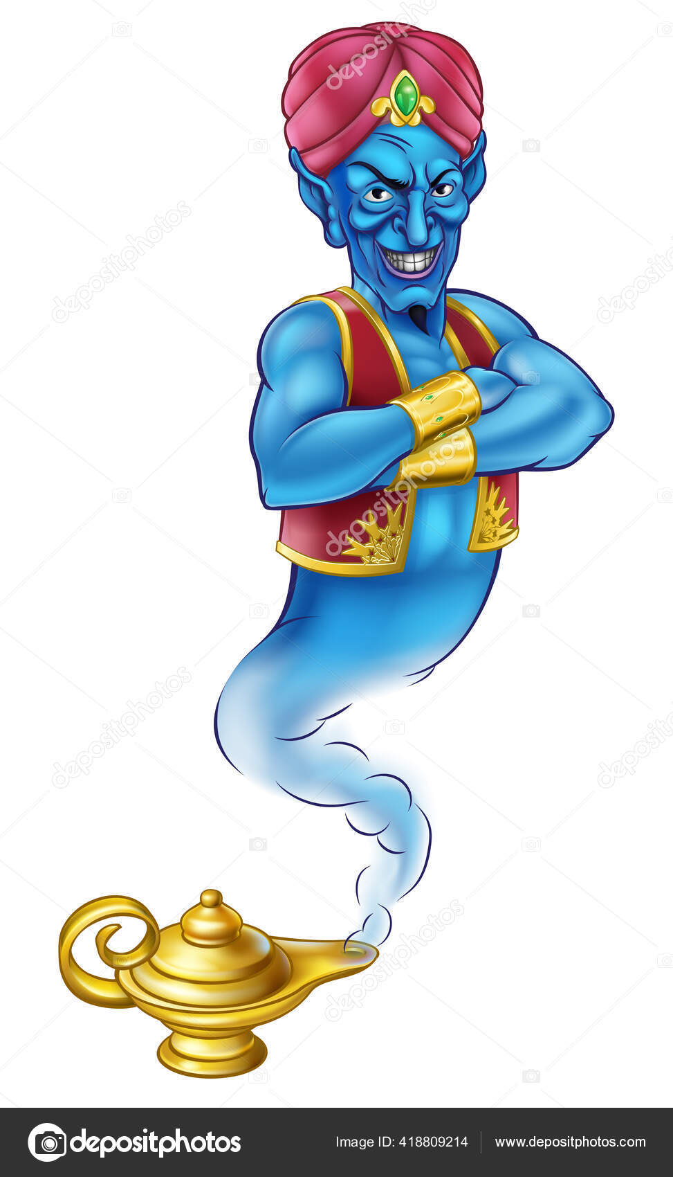 Cartoon Evil Aladdin Genie Stock Vector by ©Krisdog 418809214