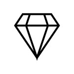 Outline Diamond Isolated White Background Stock Vector Image by ...