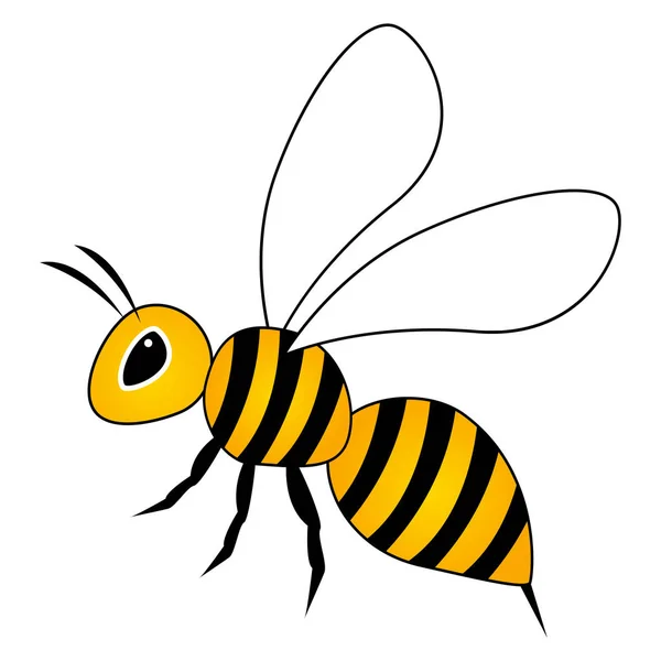 Lovely Simple Design Yellow Black Bee White Background Stock Vector by ...