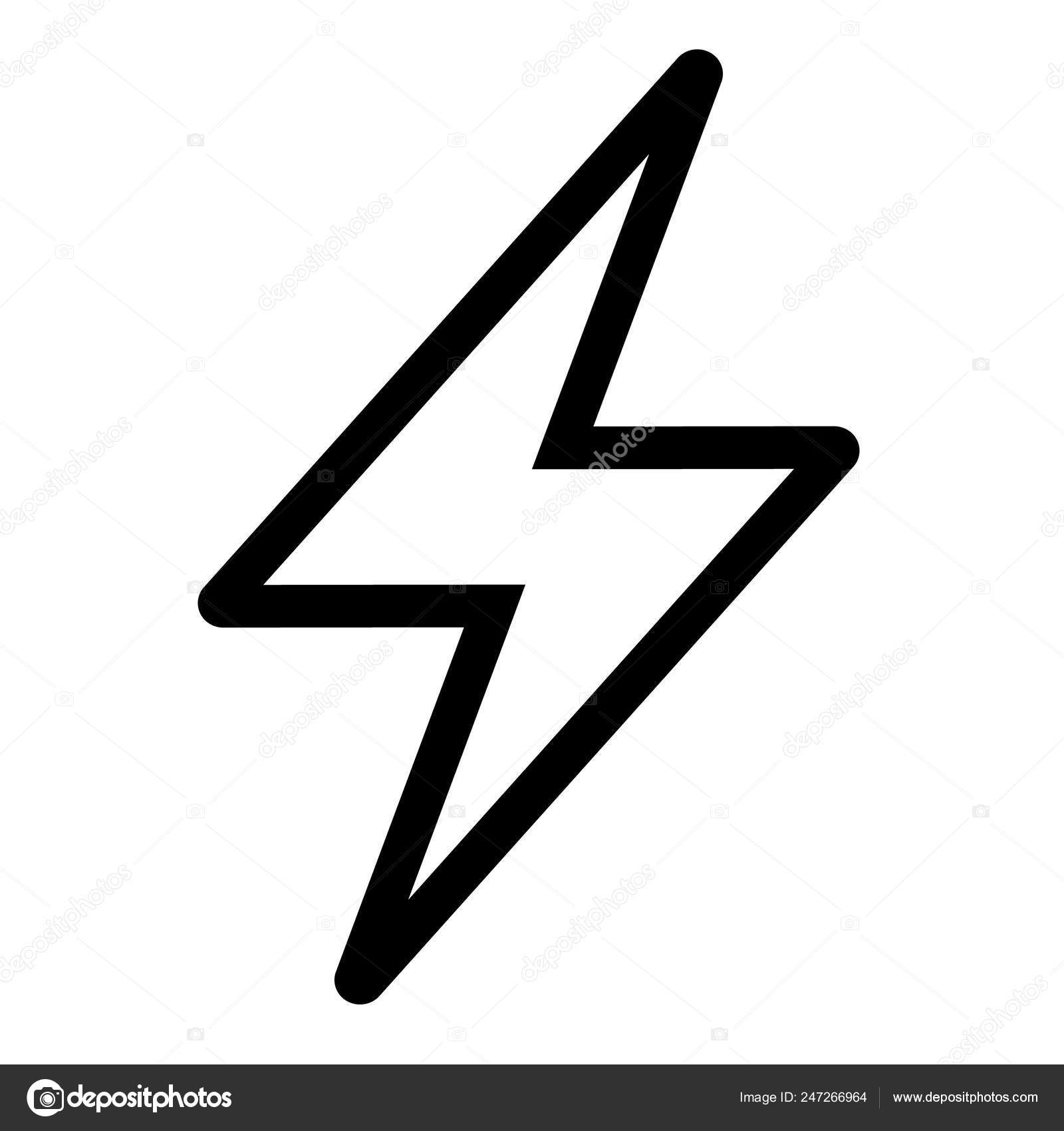 Flash Icon Energy Power Vector Isoluted White Background Stock Vector ...