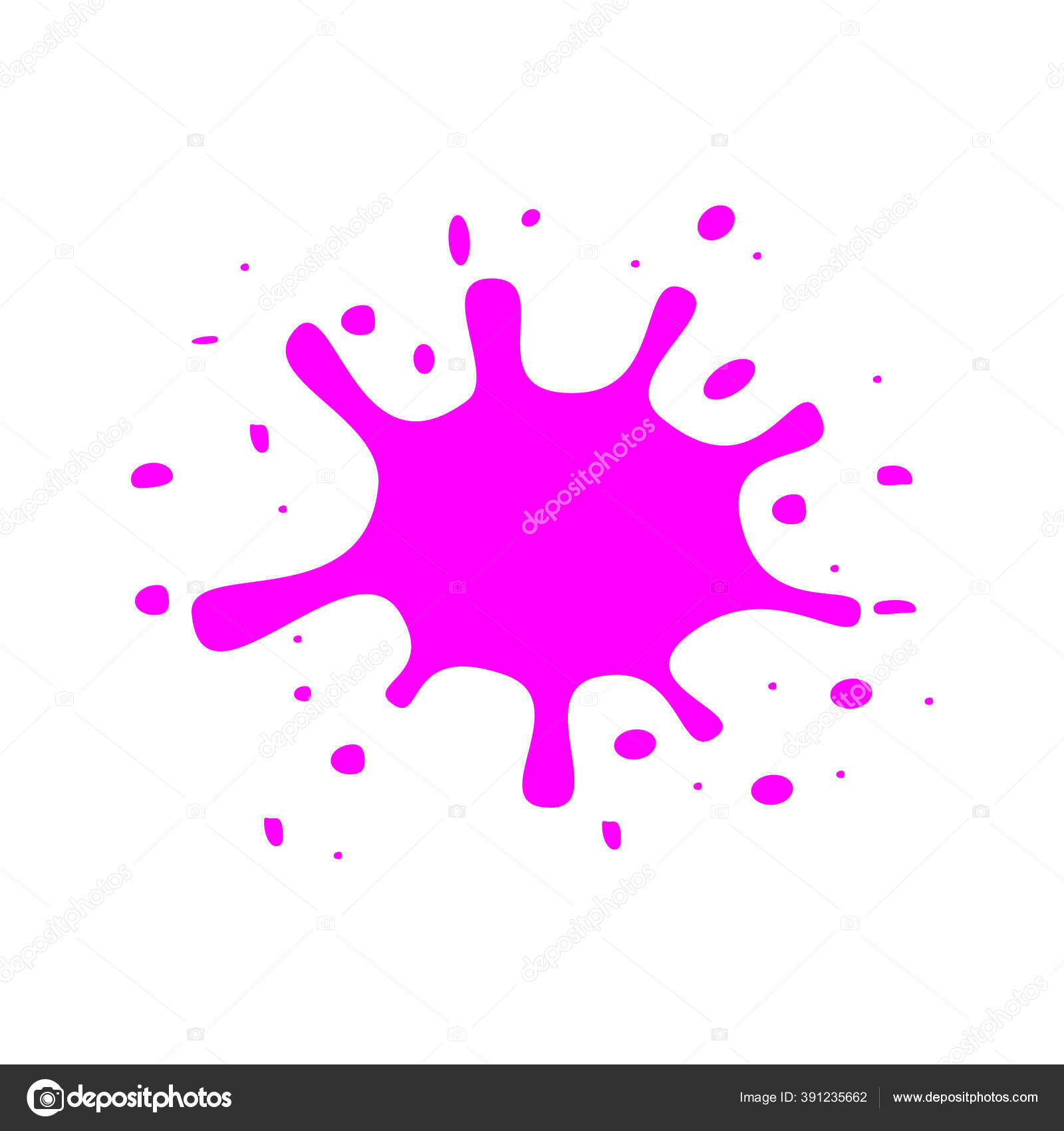 Splash Vector Rosa Forma Ilustración Aislada Sobre Fondo Blanco Vector ...