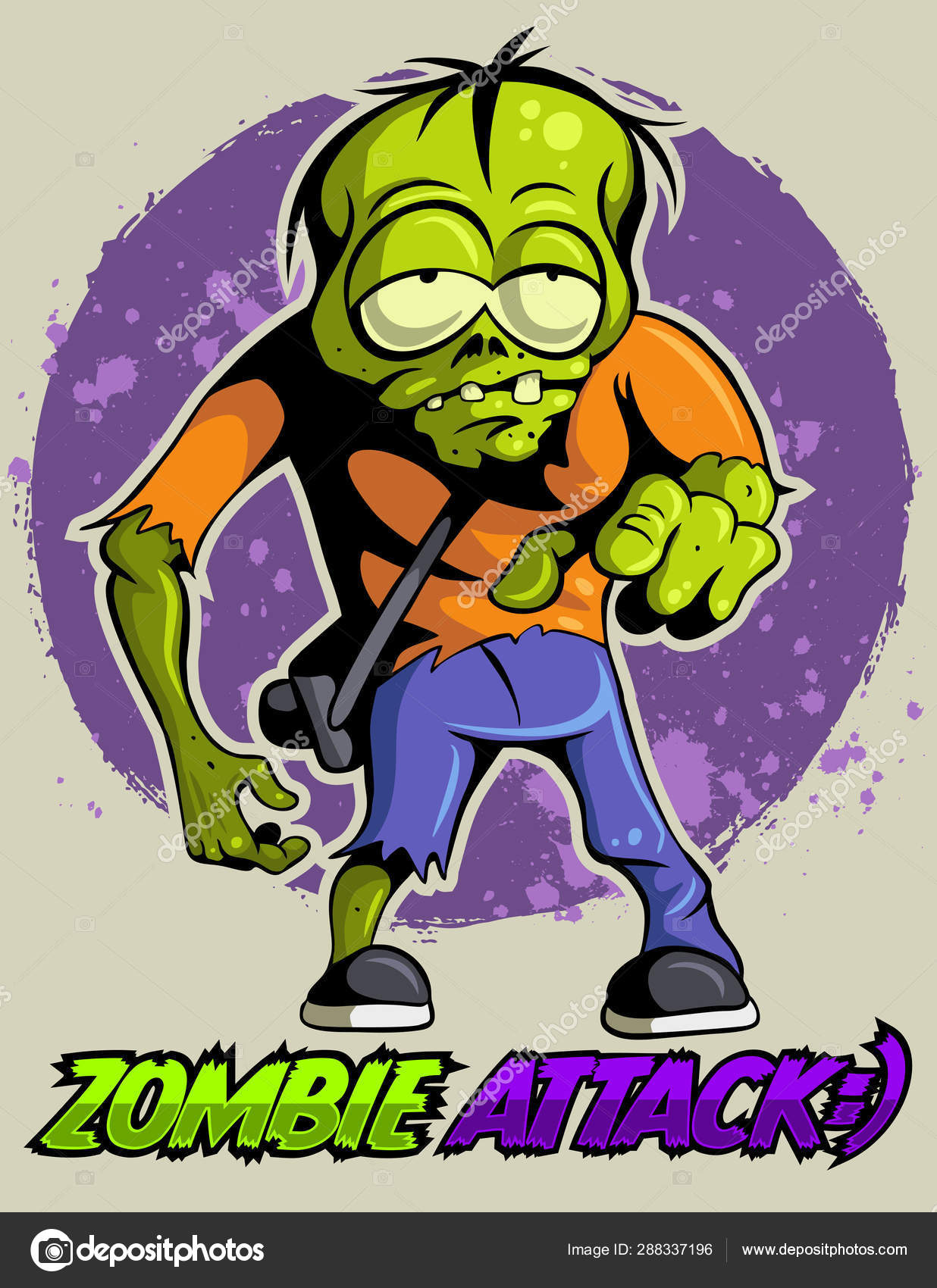 Cartoon Comic Book Style Zombie Vector Image Stock Vector by ©Georgio ...