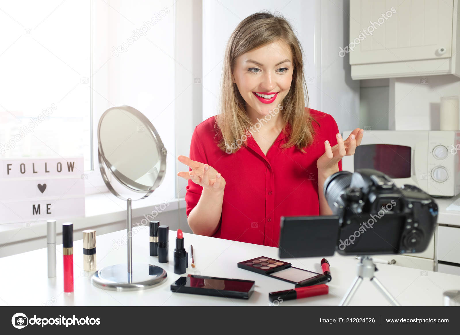 Beauty Video Blogger Vlogger — Stock Photo © hozard #212824526