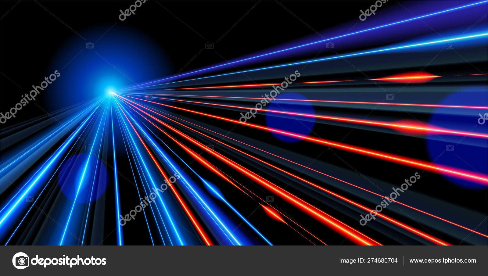 Vector Art Dynamic Light Motion Light Trail High Speed Effect — Stock ...