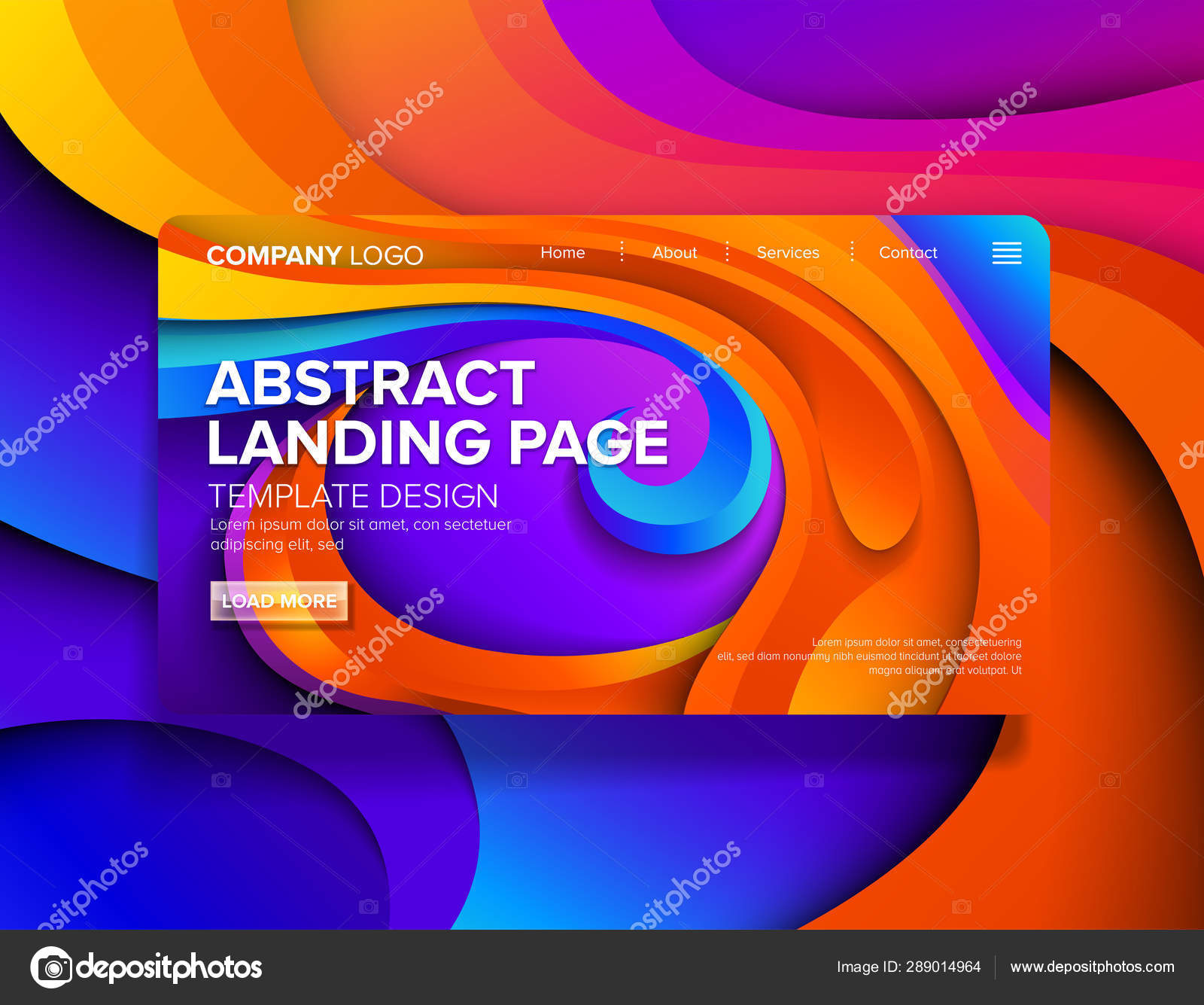 Landing Page Template Design ⬇ Vector Image by © sustainableart ...