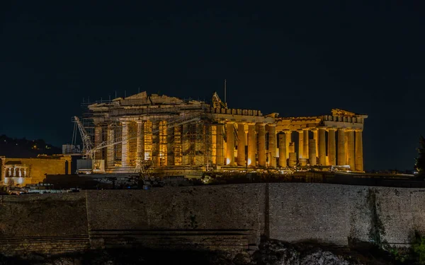 Ancient Greece Parthenon At Night