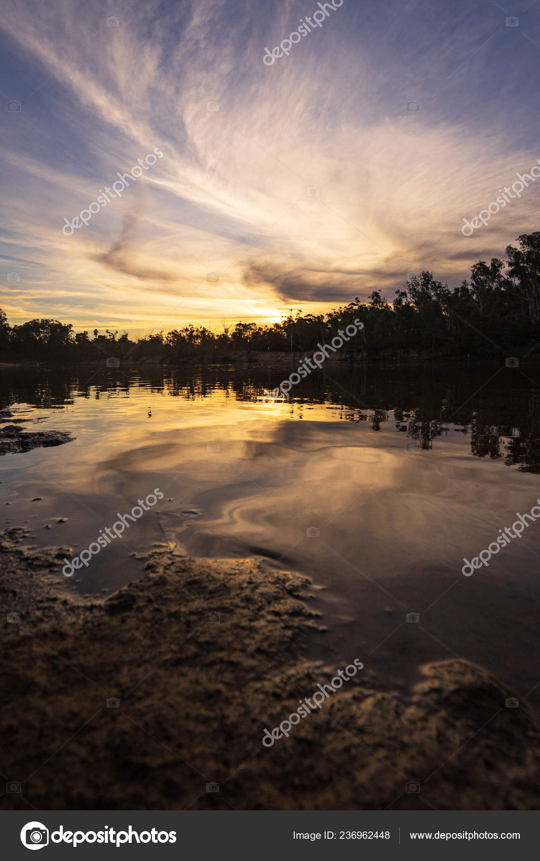 Sunset Murray River Echuca Australia — Stock Photo © nuchylee #236962448
