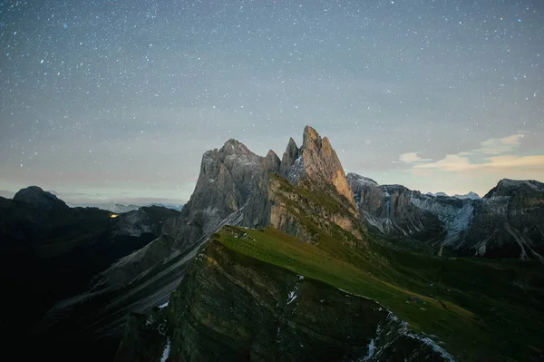 Fantastic Starry Sky Spring Landscape Peaks — Stock Photo © VAKSMANV101 ...