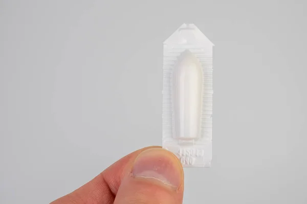 Medical Hand Suppository Vaginal Rectal Pills Medicine White Background ...