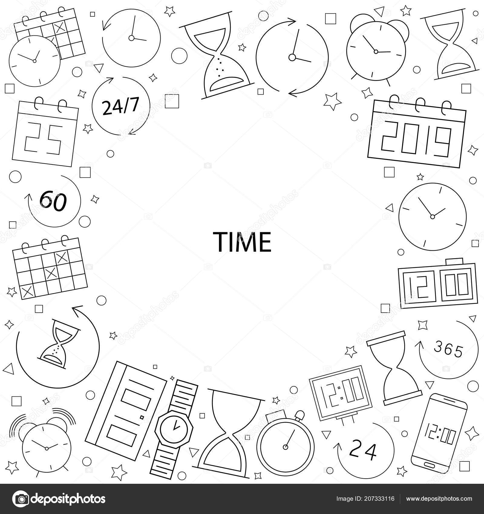 Vector Time pattern. Time background with world — Stock Vector ...