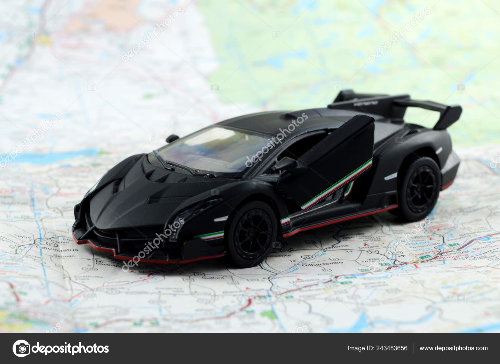 Conceptual Image Car Map Automobile Themed Projects Stock Photo by ...