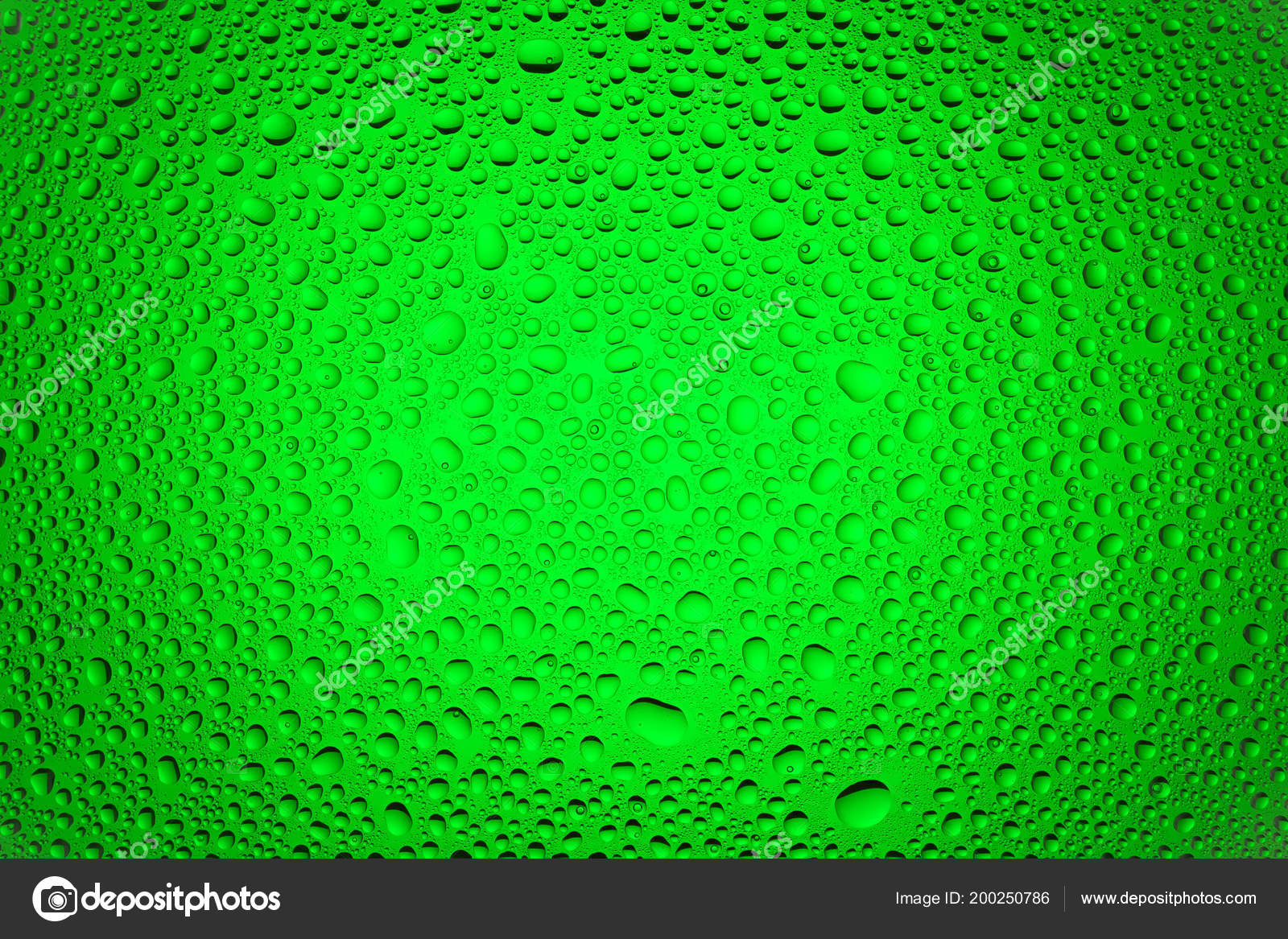 Close Water Drops Green Gradient Background Covered Drops Water ...