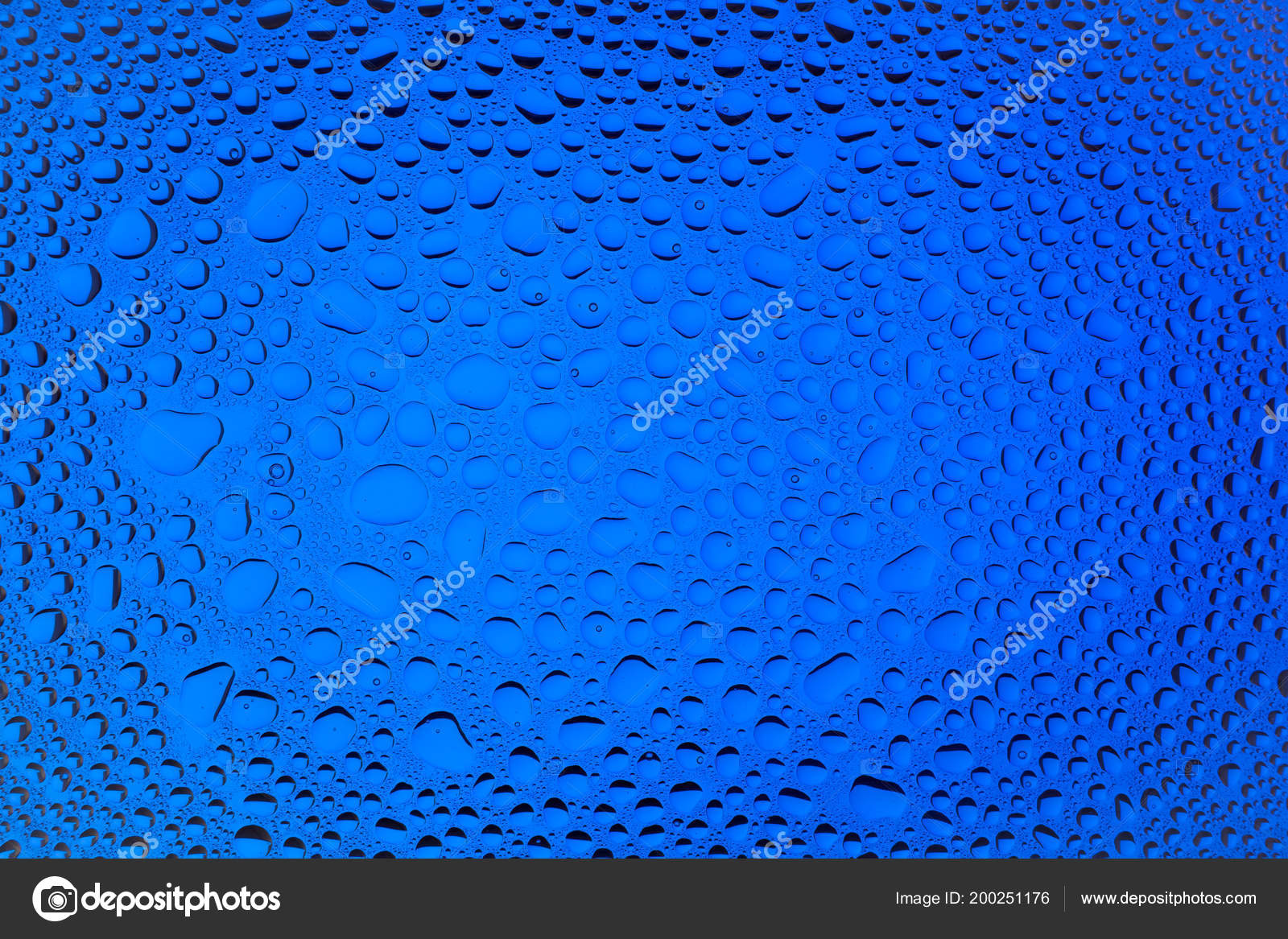 Close Water Drops Blue Gradient Background Covered Drops Water ...