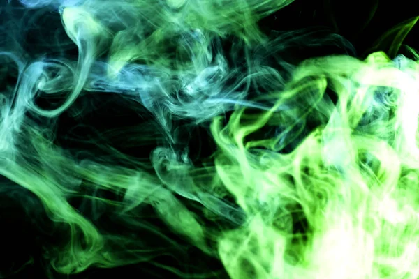 Thick Green Smoke Black Isolated Background Background Smoke Vap ...
