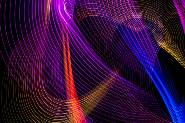 Abstract light rainbow trails in random motion background image. Striped Neon Lights in Rainbow ...