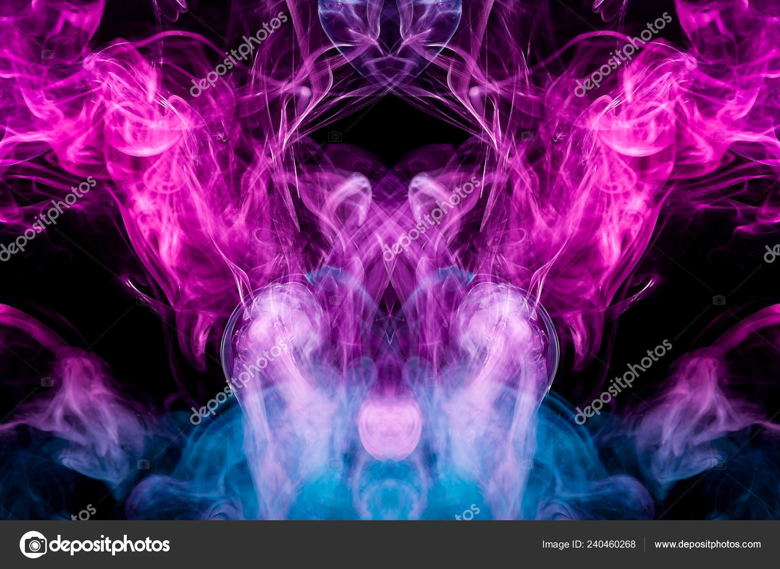 Fluffy Puffs Humo Azul Rosa Niebla Forma Cráneo Monstruo Dragón — Foto ...