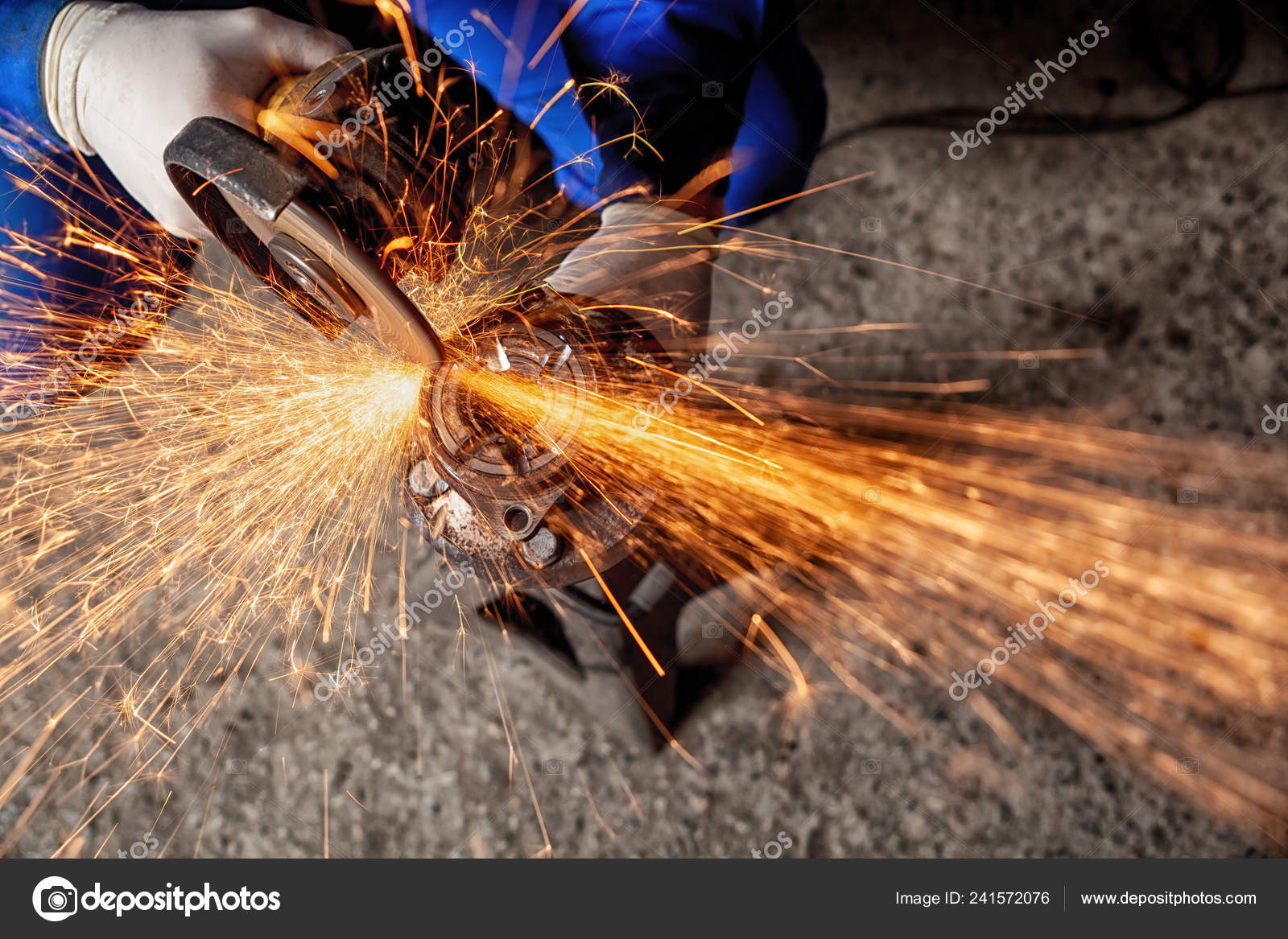 Close Car Mechanic Using Metal Grinder Cut Car Part Auto Stock Photo by ...