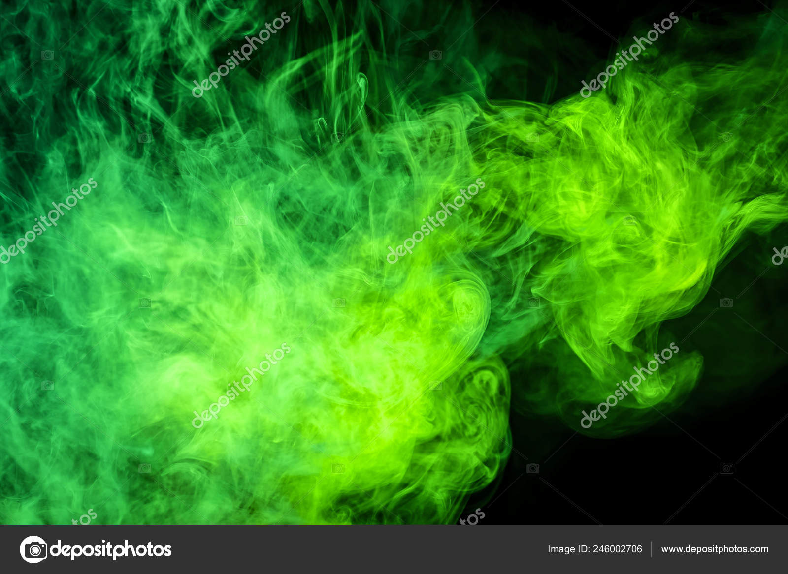 Cloud Green Smoke Black Isolated Background Background Smoke Vap ...