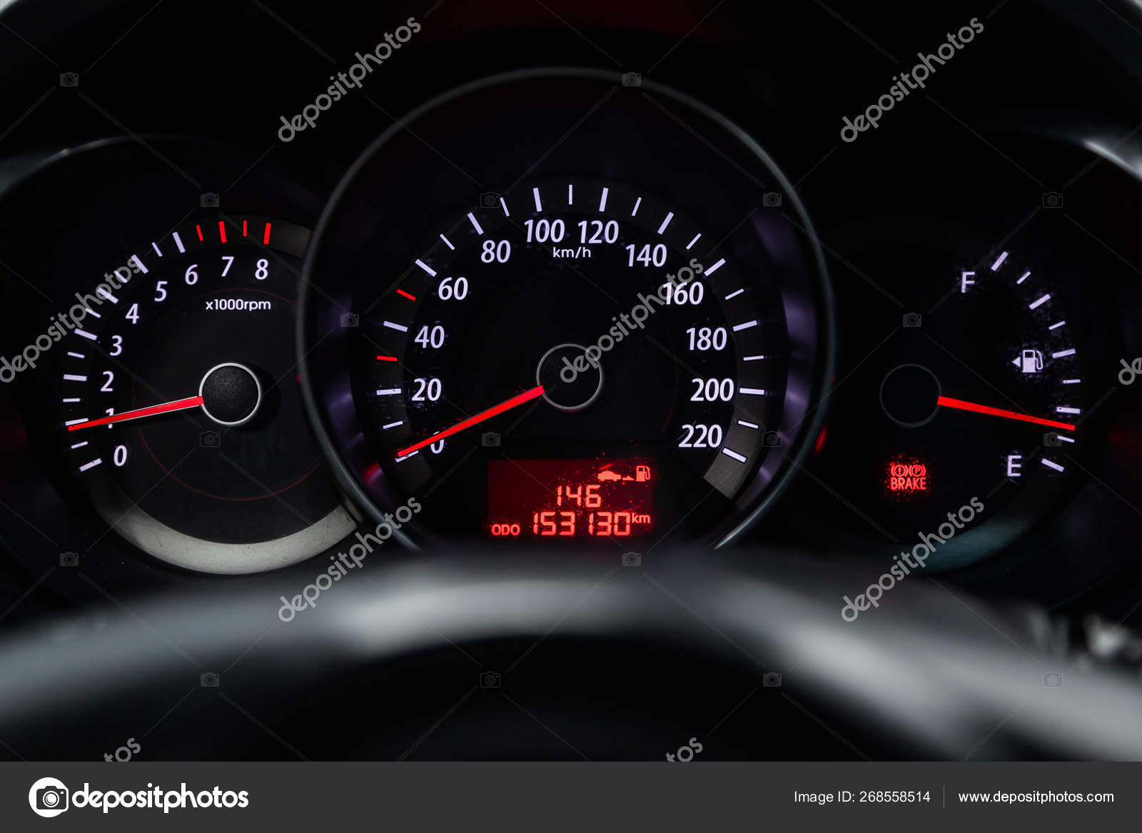 Novosibirsk Russia May 2019 Kia Cerato Close Dashboard Speedometer ...