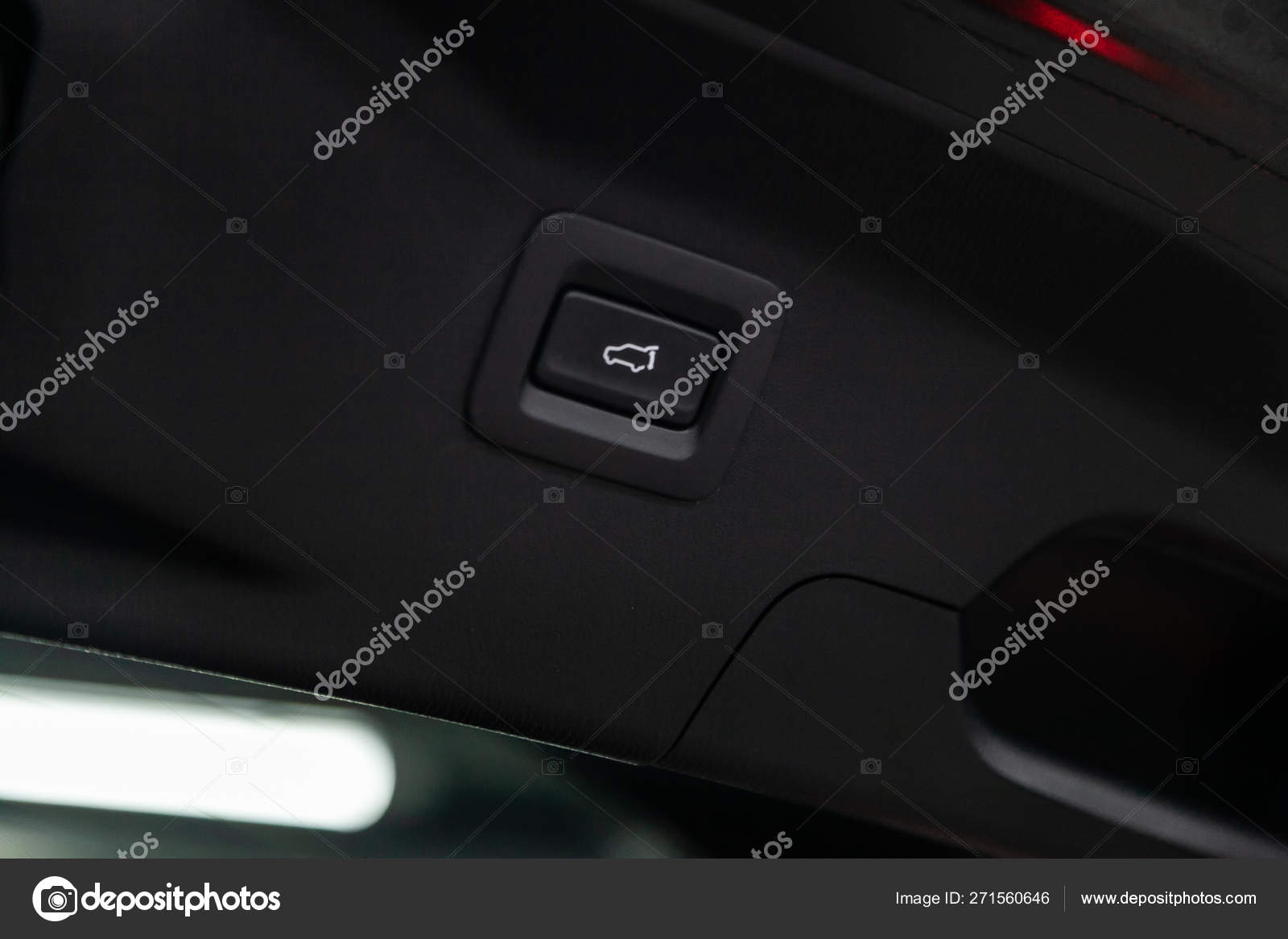 Close Car Black Interior Trunk Release Button — Stock Editorial Photo ...