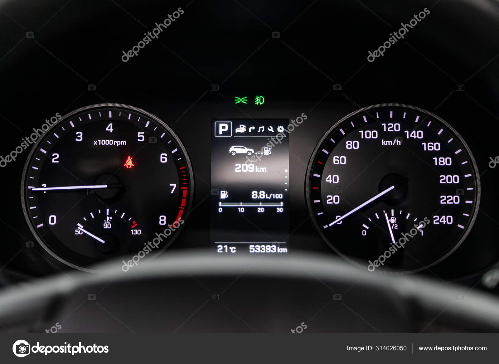 Car Dashboard White Backlight Odometer Speedometer Tachometer Fuel ...