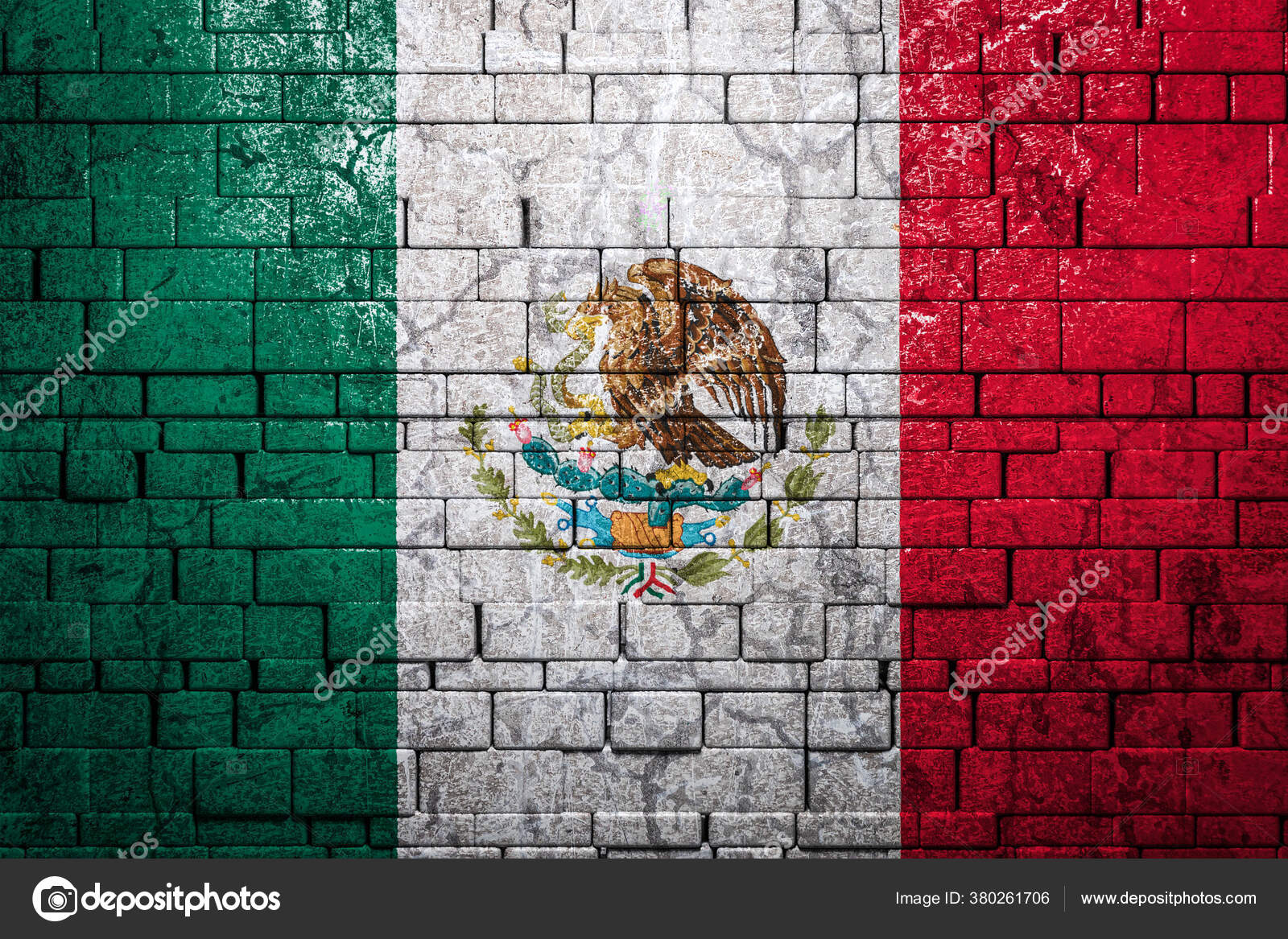 National Flag Mexico Brick Wall Background Concept National Pride ...