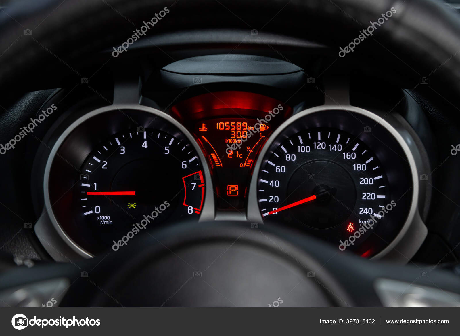 Car Dashboard White Backlight Odometer Speedometer Tachometer Fuel ...