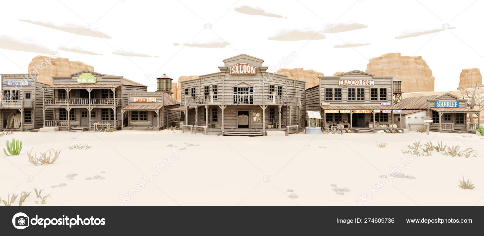 Western Town Drawing