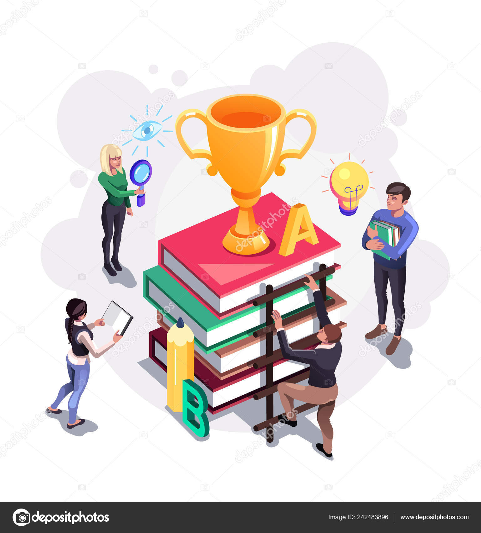 Person Studying Cartoon