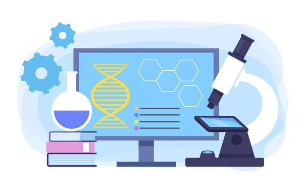 Biotechnology researching concept. Vector flat graphic design cartoon ...