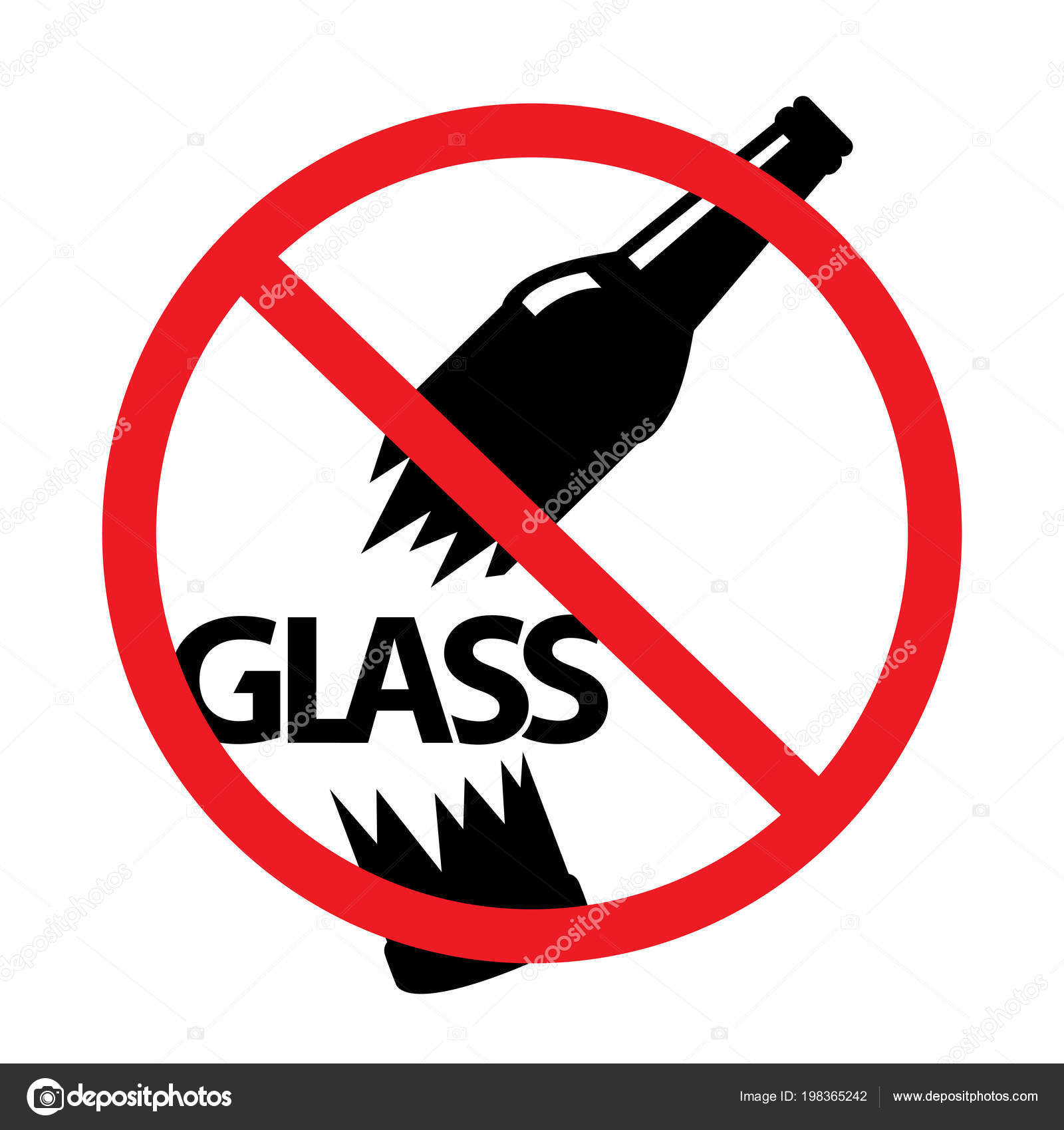 Prohibited Items Glass Object Vector Icons — Stock Vector © g22 #198365242