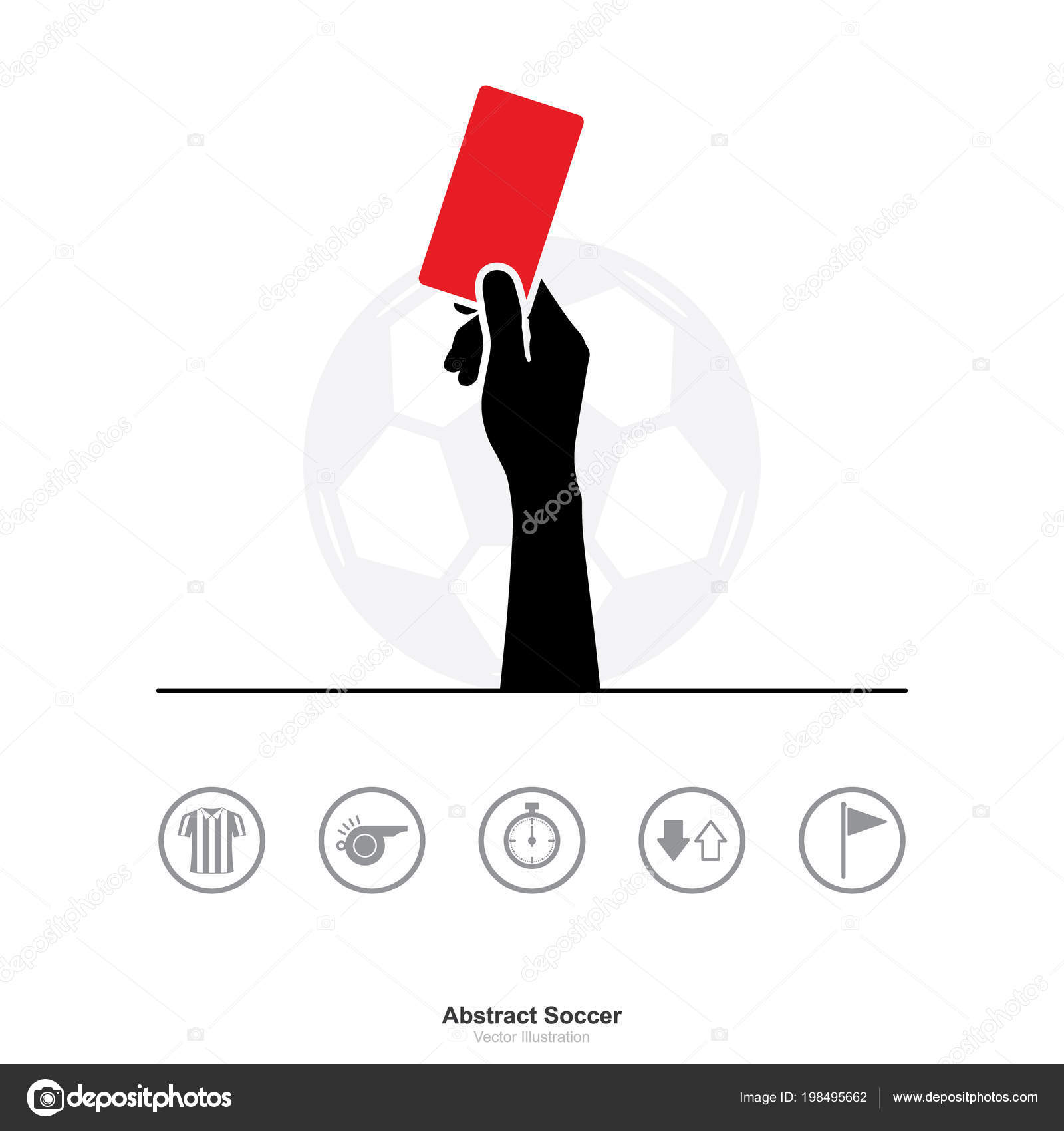 Hand Showing Red Card Icon White Background Abstract Sign Symbol Stock ...