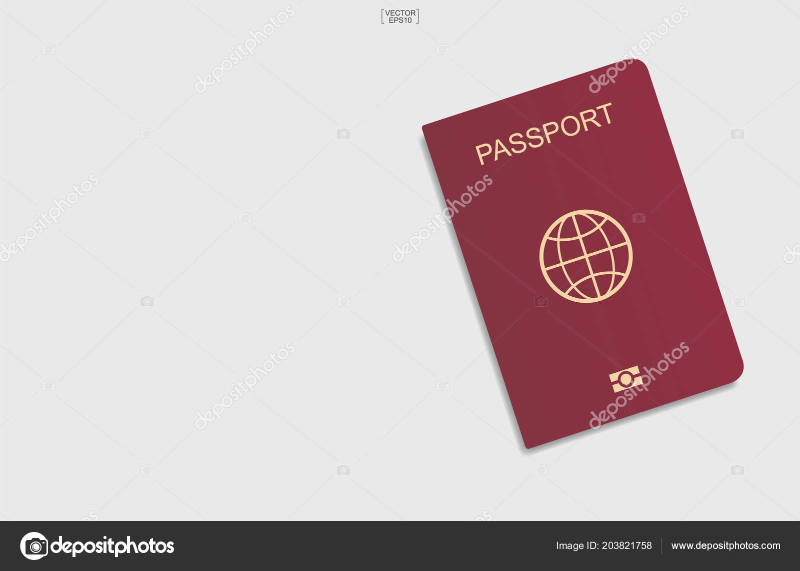 Pasaporte Rojo Sobre Fondo Blanco Ilustración Vectorial Vector de stock ...