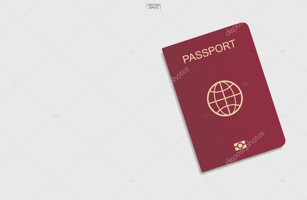 Pasaporte Rojo Sobre Fondo Blanco Ilustración Vectorial Vector de stock ...