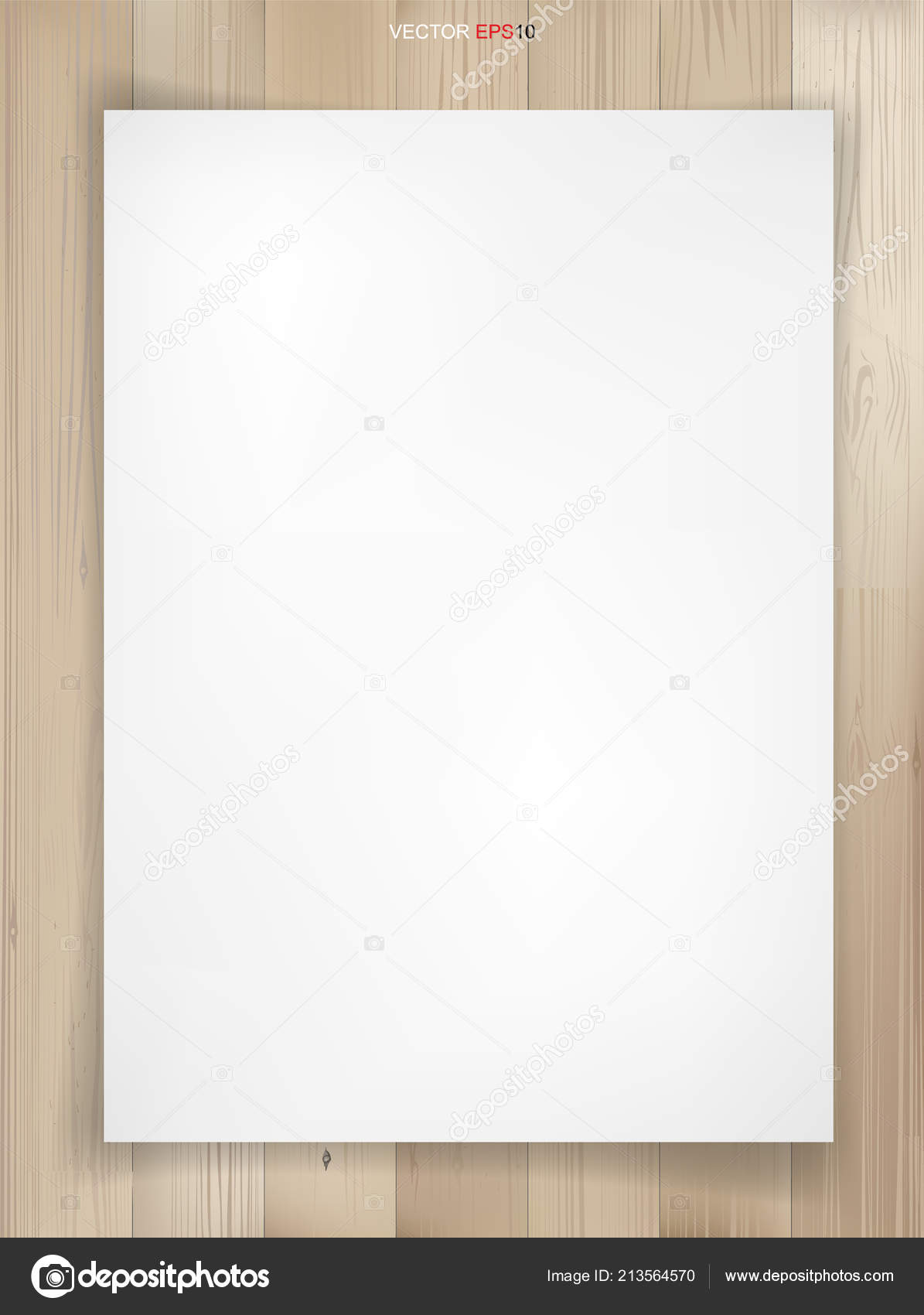 White Paper Sheet Wood Texture Background Vector Illustration Stock ...