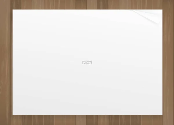 White Paper Sheet Background Wood Texture Vector Illustration Stock ...