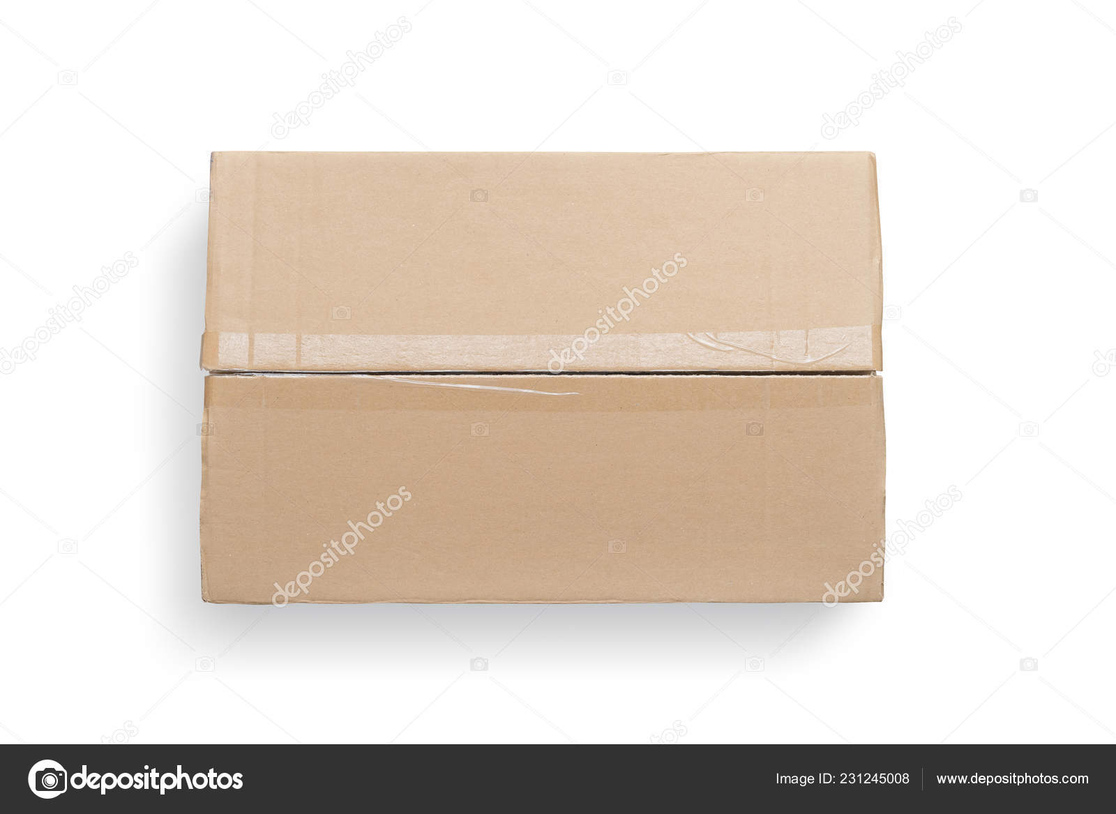 Top View Cardboard Box Isolated White Background Clipping Path Stock ...