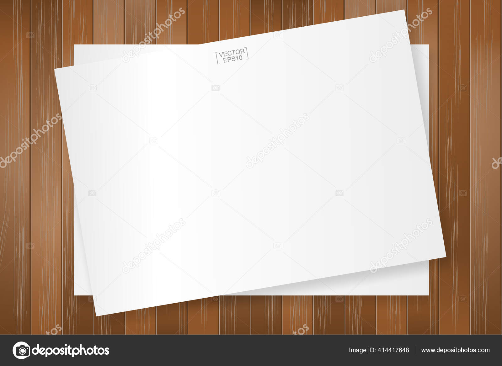 White Paper Sheet Wood Texture Background Vector Illustration Stock ...